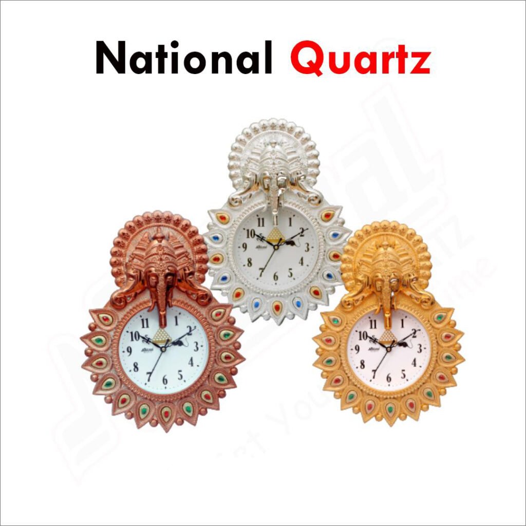 National Quartz Hanging Clock with a Lord Ganesha Unique Design