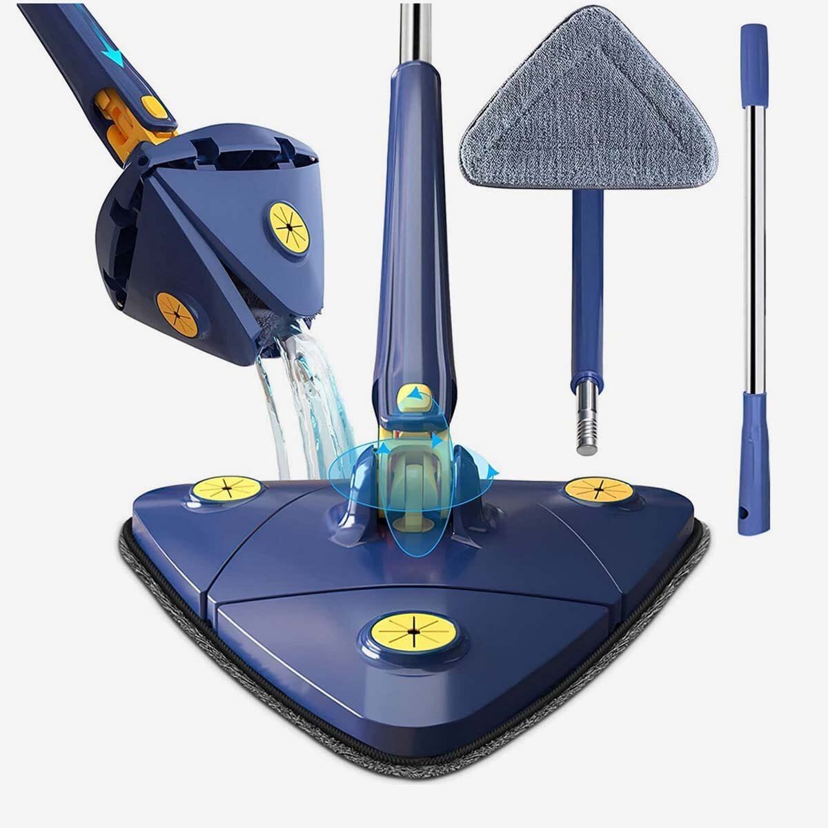 Extendable Triangle Mop Dry & Wet Floor Cleaning 360° Rotatable
