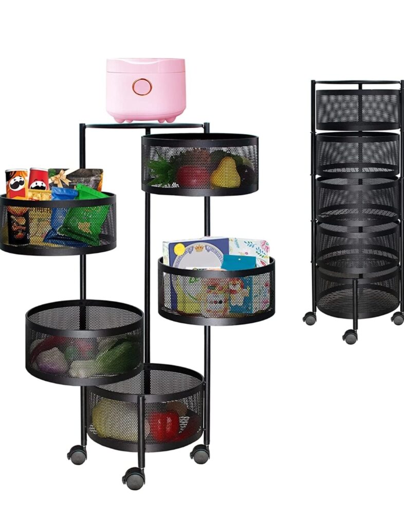5 Layer Round Kitchen Fruit Vegetable Storage Rack